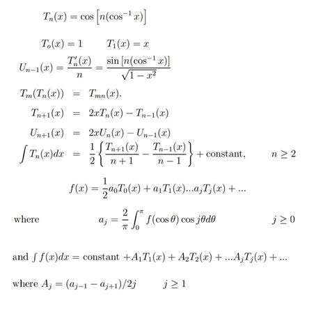 chebyshev polynomials ~ mathematics graph drawing derivative integral