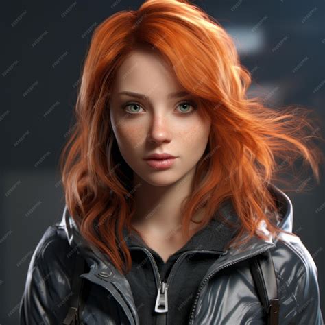 Premium Photo Hyperrealistic Redhead Female Character For Oskar Game