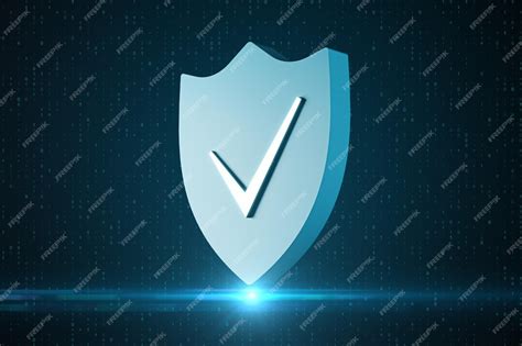 Premium Photo Cyber Security And Network Protection Concept With Check Mark On Light Blue
