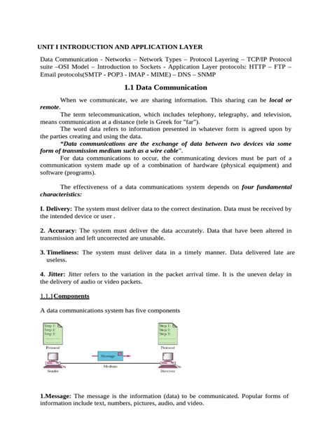 Cs3591 Cn Unit 1 Notes 1 Pdf Internet Protocol Suite Network Topology