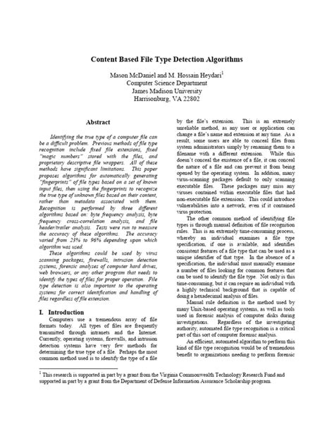content based file type detection algorithms pdf computer file file format