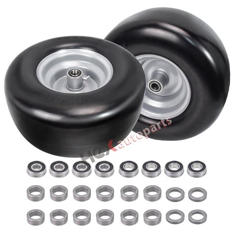 2 Pcs Premium 13x65 6 Flat Free Tire And Wheel For Lawn Mowers And Zero