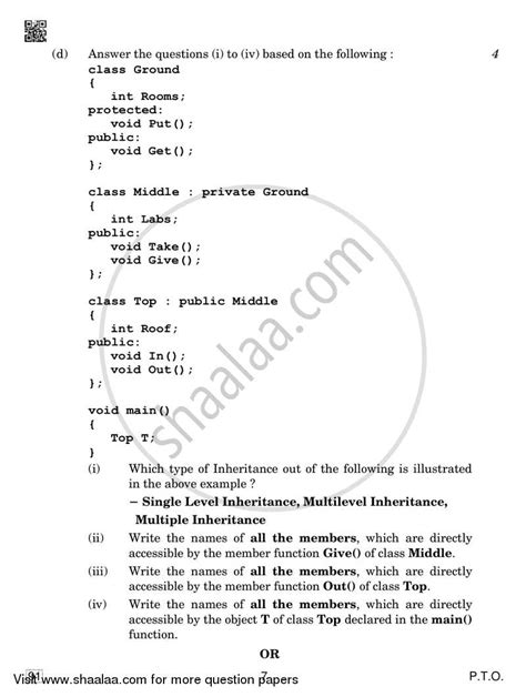 Computer Science Python 2018 2019 Commerce English Medium Class 12 Set 4 Question Paper With