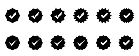 Premium Vector Tick Verified Badge Icon Vector Checkmarks Set Profile Verification Signs