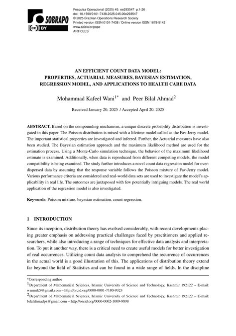 Pdf An Efficient Count Data Model Properties Actuarial Measures