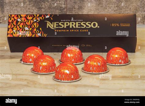 Nespresso Vertuo Pop Machine Pumpkin Spice Cake Aluminum Pods With Box And Logo Used To Create