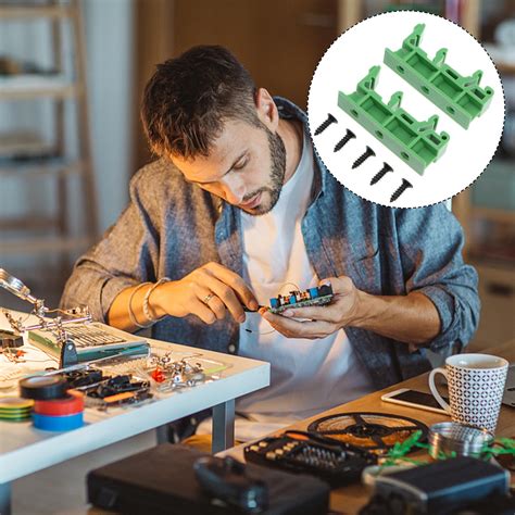 Frcolor 10 Sets Din Rail Mounting Bracket Electronic Switching Device Holder