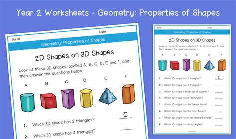 Year 2 2d Shapes On 3d Shapes Worksheets Ks1 Geometry Properties Of Shapes Primary Maths