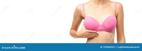 Panoramic Of Woman In Pink Bra Stock Image Image Of Woman Oncology