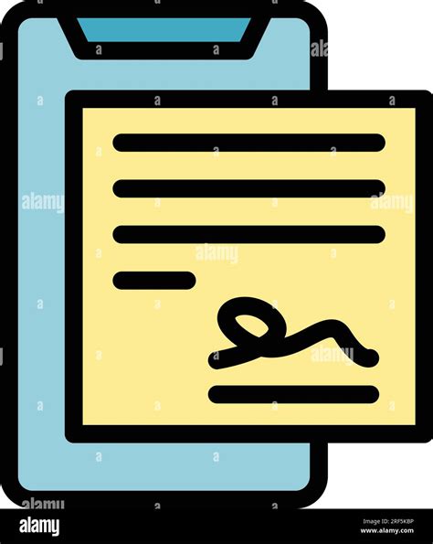 Loan Contract Icon Outline Vector Credit Terms Tax Bill Color Flat