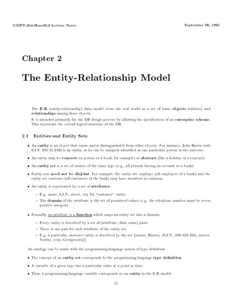 The Entity Relationship Model