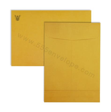 ซองขยายข้างราชการ เบอร์ C4 พิมพ์ตราครุฑ สีน้ำตาล Ka ซองขยายข้างใส่ A4 ตรา555 555envelope