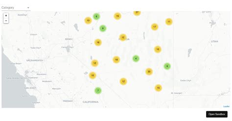 Leaflet Cluster Filtering Example Codesandbox