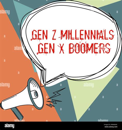 Handwriting Text Gen Z Millennials Gen X Boomers Internet Concept Generational Differences Old