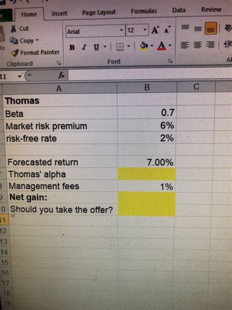 solved home insert page layout formulasdata review cut arial