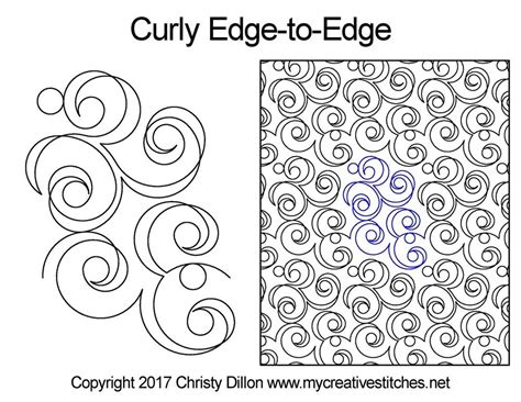Curly Edge To Edge Curly Quilting Designs Curly Q Quilting Ideas