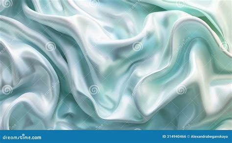 Elegant Light Blue Satin Fabric Texture Background With Soft Waves