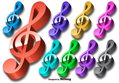 Vector 3d Colorful Violin Key Icon Set 141015 Vector Art At Vecteezy