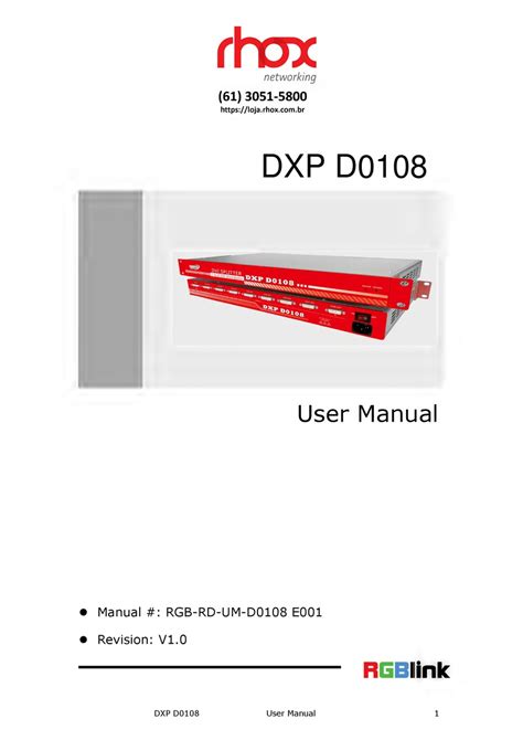 Rhox Rgblink Dxp D0108 User Manual Pdf Download Manualslib