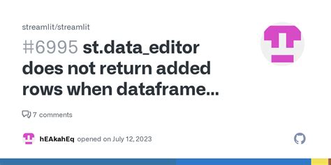 St Data Editor Does Not Return Added Rows When Dataframe From File Issue Streamlit
