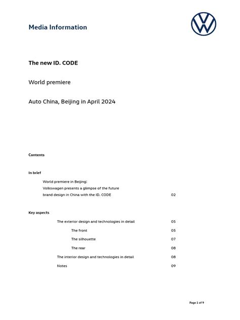 The New Id Code World Premiere Pdf Volkswagen Augmented Reality The New Id Code World Premiere Pdf Volkswagen Augmented Reality