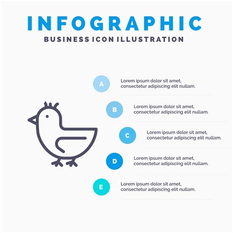 Duck Goose Swan Spring Line Icon With 5 Steps Presentation Infographics Background 17985474
