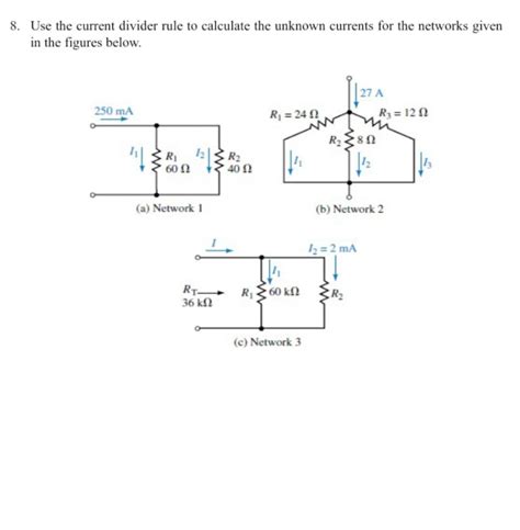 Solved Use The Current Divider Rule To Calculate The Chegg Com