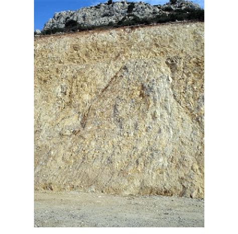 Heavily Fractured Limestone Corresponding To The Disintegrated Rock