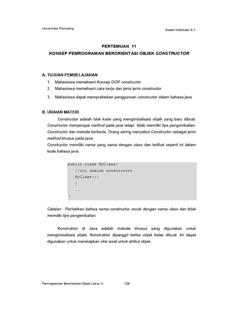 Kk1108 Pertemuan Ke 11 Konsep Pemrograman Berorientasi Objek