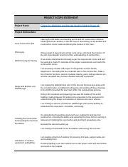 PROJECT SCOPE STATEMENT INDIVIDUAL ASSIGNMENT Docx PROJECT SCOPE STATEMENT Project Name