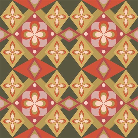 Premium Vector Abstract Seamless Geometric Pattern Retro Style Print Design Fabric Background