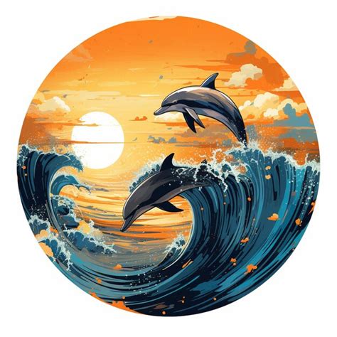 Underwater Scene With Playful Dolphins Premium Ai Generated Image