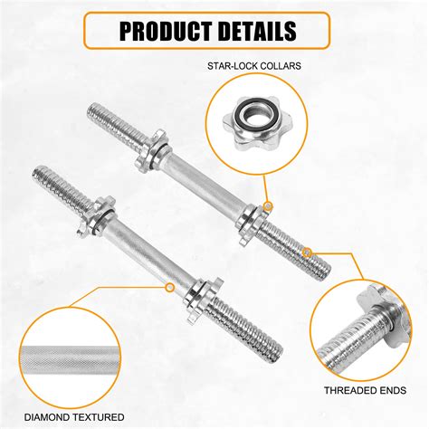 Threaded Dumbbell Chrome Handles 1 Inch Pair 18