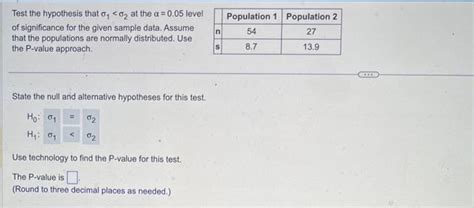 Solved Test the hypothesis that σ