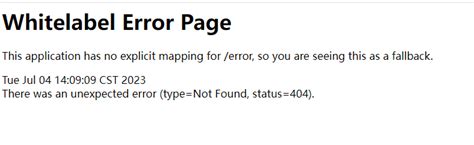 页面刷新出现whitelabel Error Page的错误 · Issue I7i9cw · 若依 Ruoyi