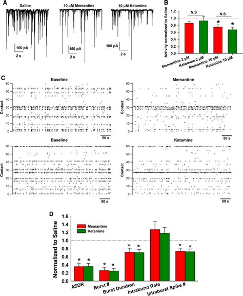 Network Effects Of Memantine And Ketamine A A Neuron Was Voltage