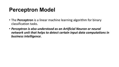 Perceptron Model Pptx