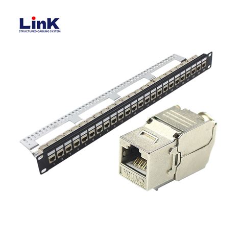 High Quality 24 Port Ftp Cat6a Shielded Patch Panel For Data Centers Shielded Patch Panel And