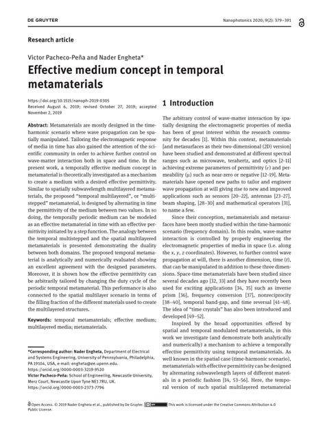 pdf effective medium concept in temporal metamaterials