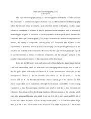 Thin Layer Chromatography TLC LAB REPORT Docx Thin Layer Chromatography TLC Lab Report Thin