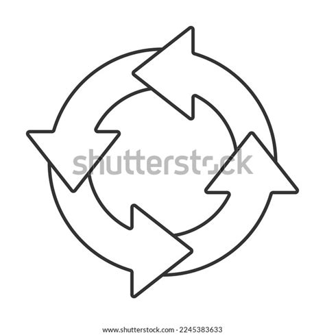 Cycle Arrow Vector Icon Line Sign Stock Vector Royalty Free