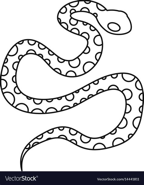 Python Snake Icon Outline Style Royalty Free Vector Image