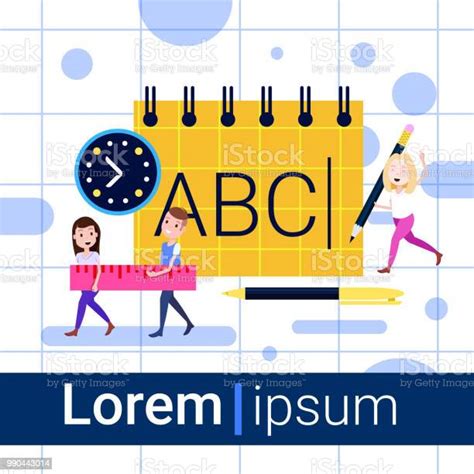 사무실 및 학교 용품 남자 여자 캐릭터 노트북 Puler 디자인 작업 및 애니메이션 전체 길이 복사본 공간에 대 한 개념을 협력