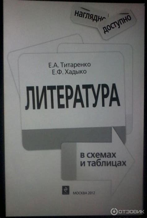 Отзыв о Книга Литература в схемах и таблицах Е А Титаренко Е Ф Хадыко Самое лучшее