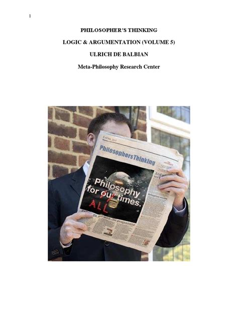 Philosophers Thinking Logic And Argument Pdf Philosophical Methodology Scientific Method