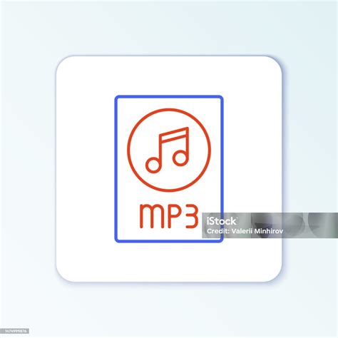 선 Mp3 파일 문서입니다 흰색 배경에서 격리된 Mp3 버튼 아이콘을 다운로드합니다 Mp3 음악 형식 기호입니다 Mp3 파일 기호입니다 다채로운 개요 개념 벡터 Mp3