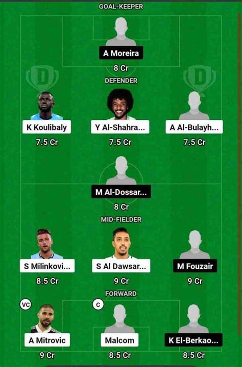 Hll Vs Rae Dream11 Prediction Saudi Arabian League Al Hilal Vs Al