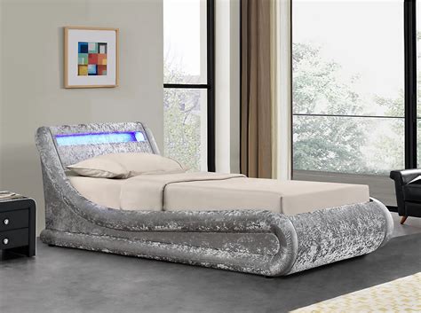 Madrid Silver Crushed Velvet Single 3ft Ottoman Storage Bed Frame