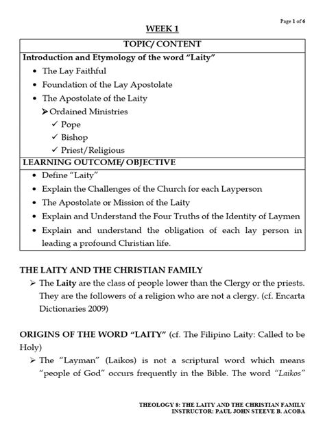 Week 1 2 Download Free Pdf Laity Catholic Church
