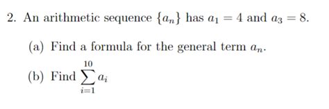 Solved 2 An Arithmetic Sequence An Has A14 And A38 A